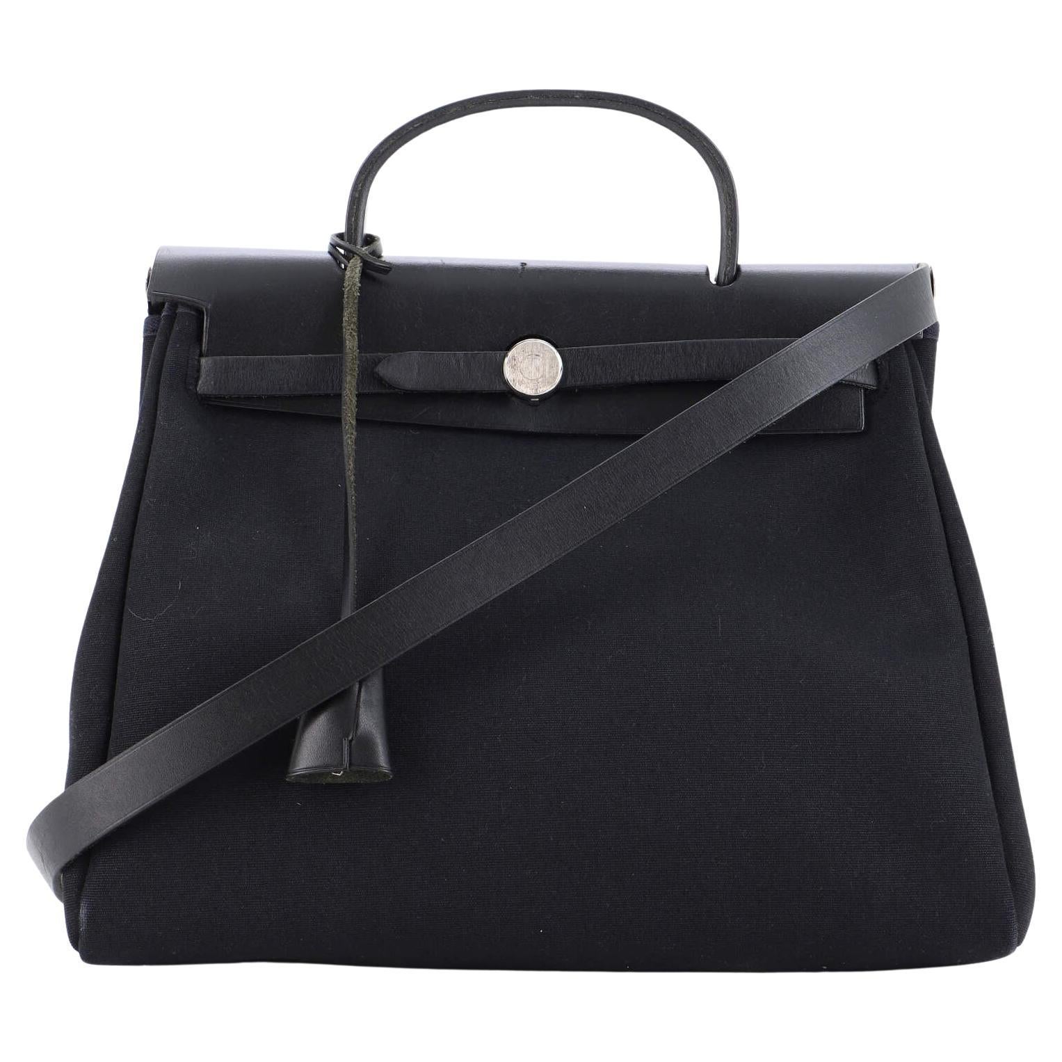 Hermes Herbag Toile and Leather PM For Sale at 1stDibs