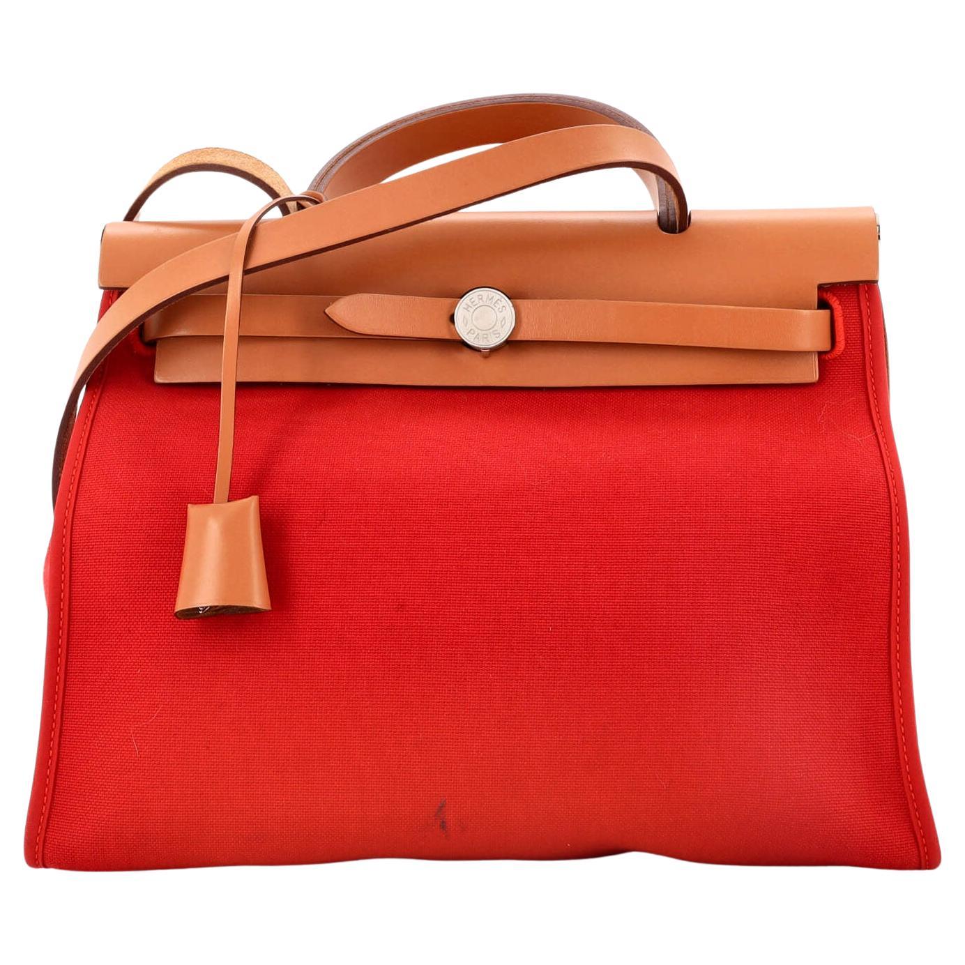 Hermes Herbag Toile and Leather PM For Sale at 1stDibs