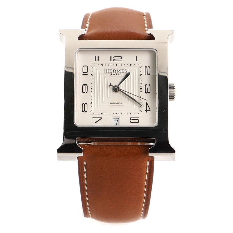 Hermes Heure H Automatic Watch Stainless Steel and Leather 32 at 1stDibs