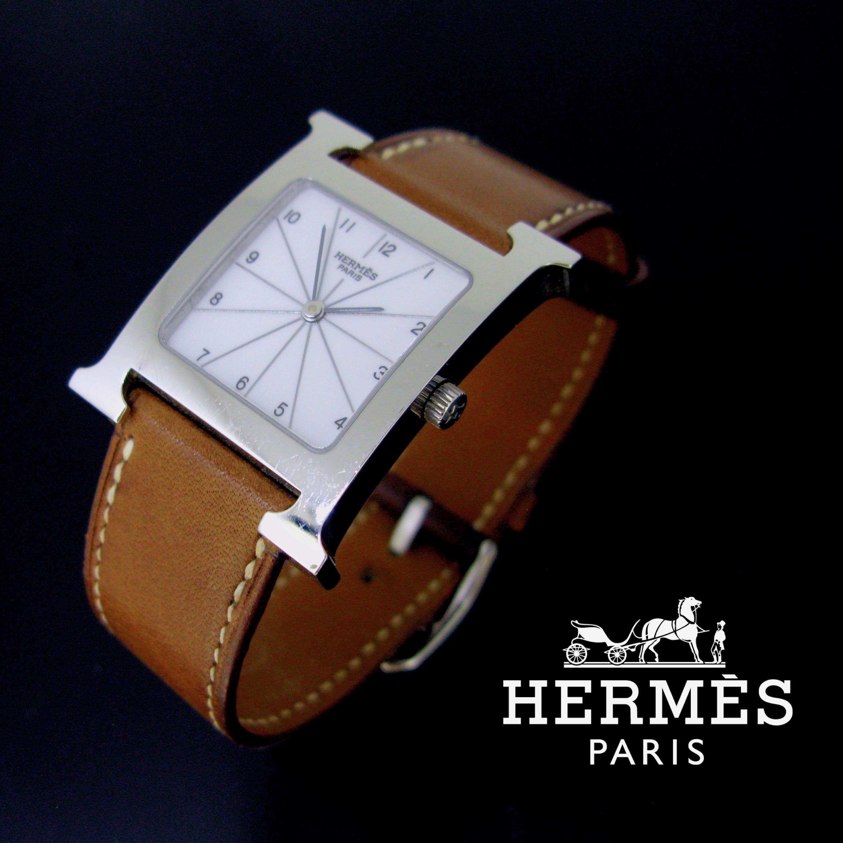 Hermès Heure H Stainless Steel Quartz Wristwatch at 1stDibs