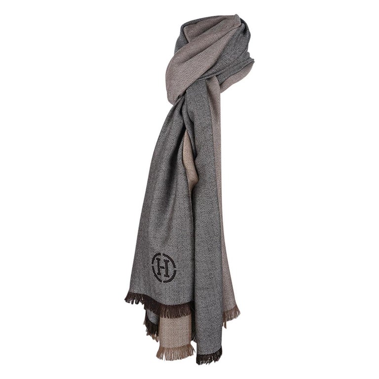Hermes Himalaya Colorblock Artisanale Cashmere Mufffler Brun / Taupe ...