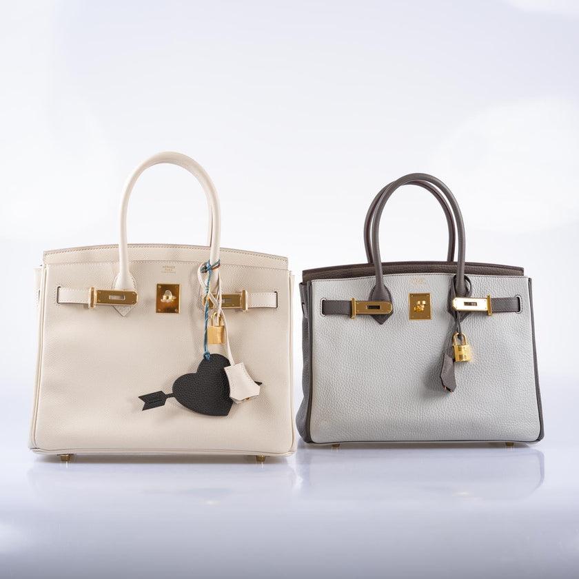 Hermès HSS Birkin 30 Tri-Color Etain, Gris and Etoupe Clemence Bag For ...