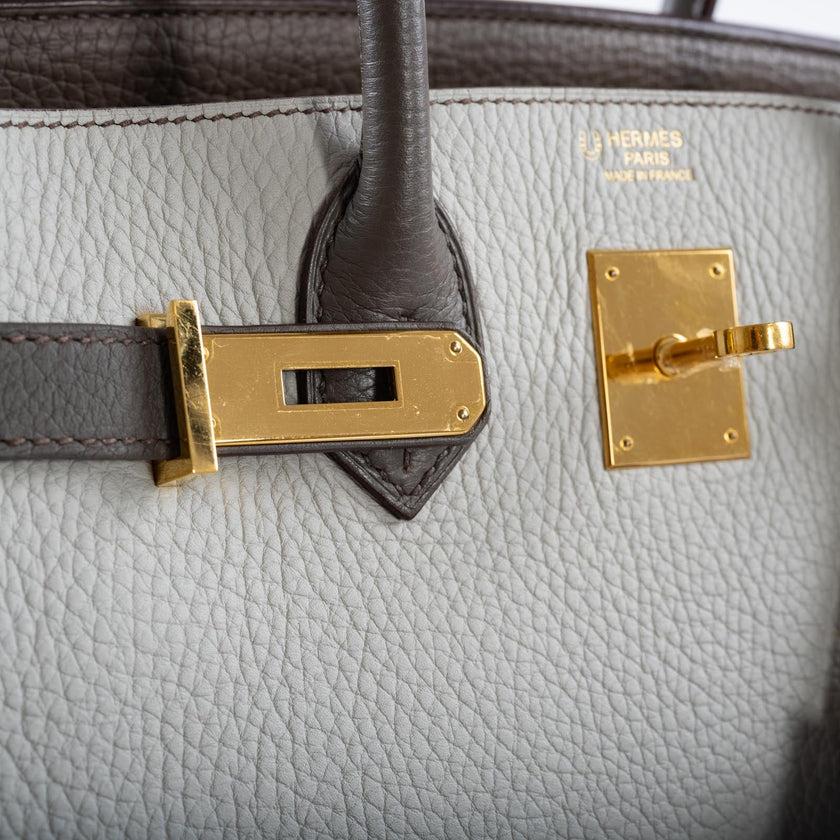 Hermès HSS Birkin 30 Tri-Color Etain, Gris and Etoupe Clemence Bag For ...