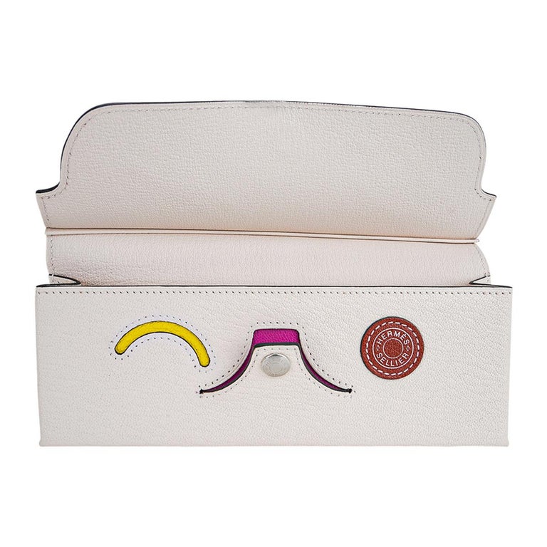 Hermes In The Loop Wink Glasses Case Nata / Magnolia Chevre Leather For ...