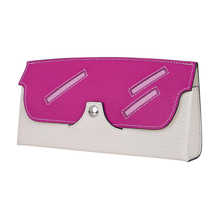 Hermes In The Loop Wink Glasses Case Nata / Magnolia Chevre Leather For ...