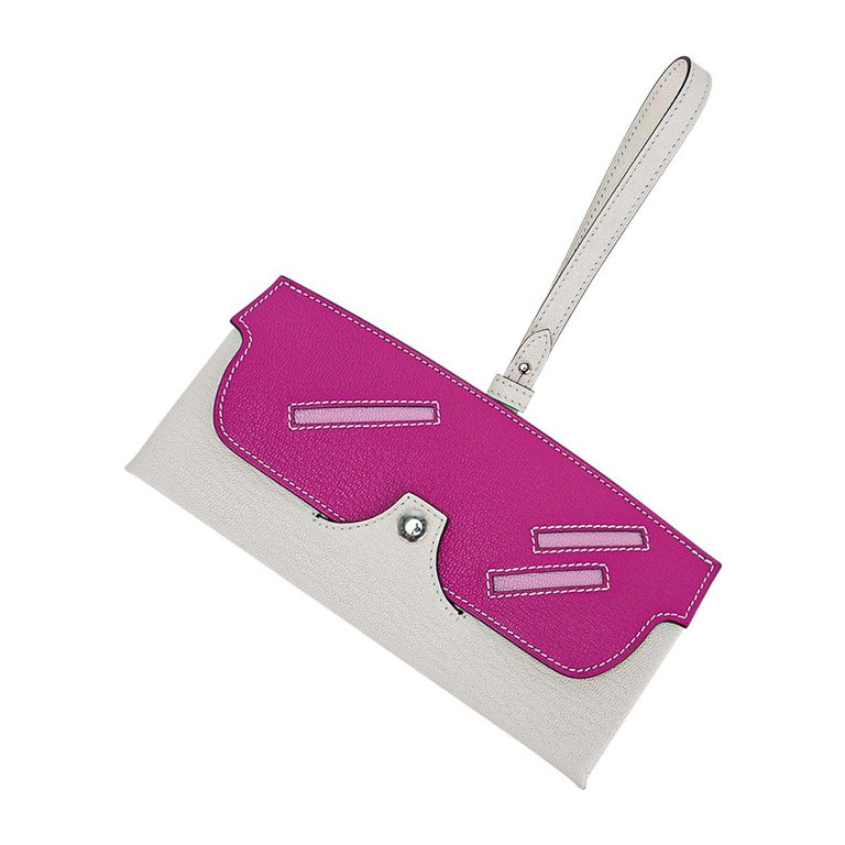 Hermes In The Loop Wink Glasses Case Nata / Magnolia Chevre Leather For ...