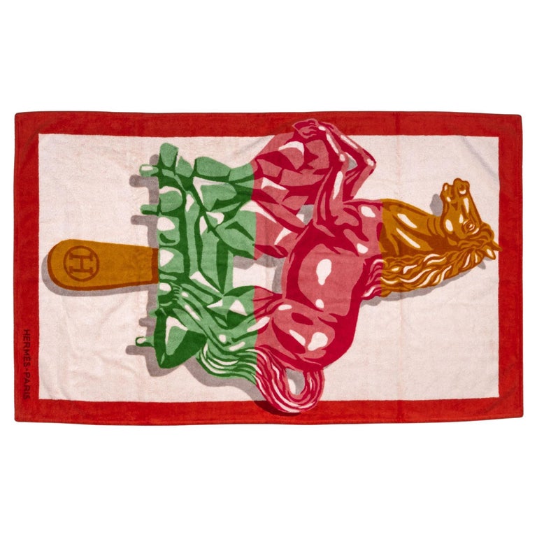 Hermès Italy Colored Horse Beach Towel New For Sale at 1stDibs
