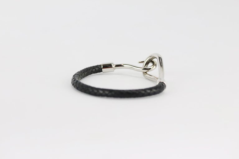 Hermès Jumbo H Braided Leather Bracelet For Sale at 1stDibs