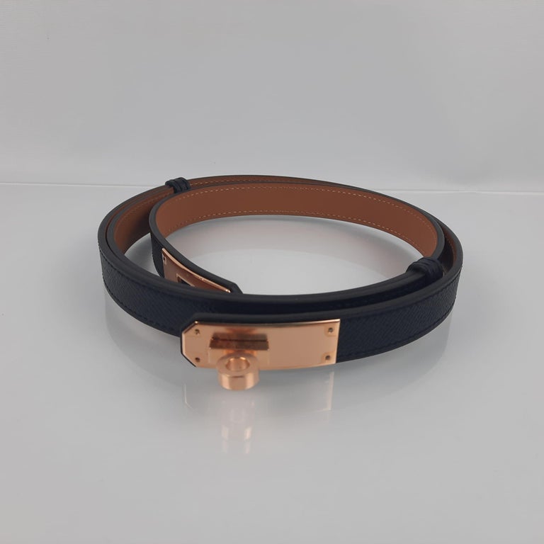Hermes Kelly 18 Belt Black Epsom Calfskin Adjustable From 60 To 100cm ...
