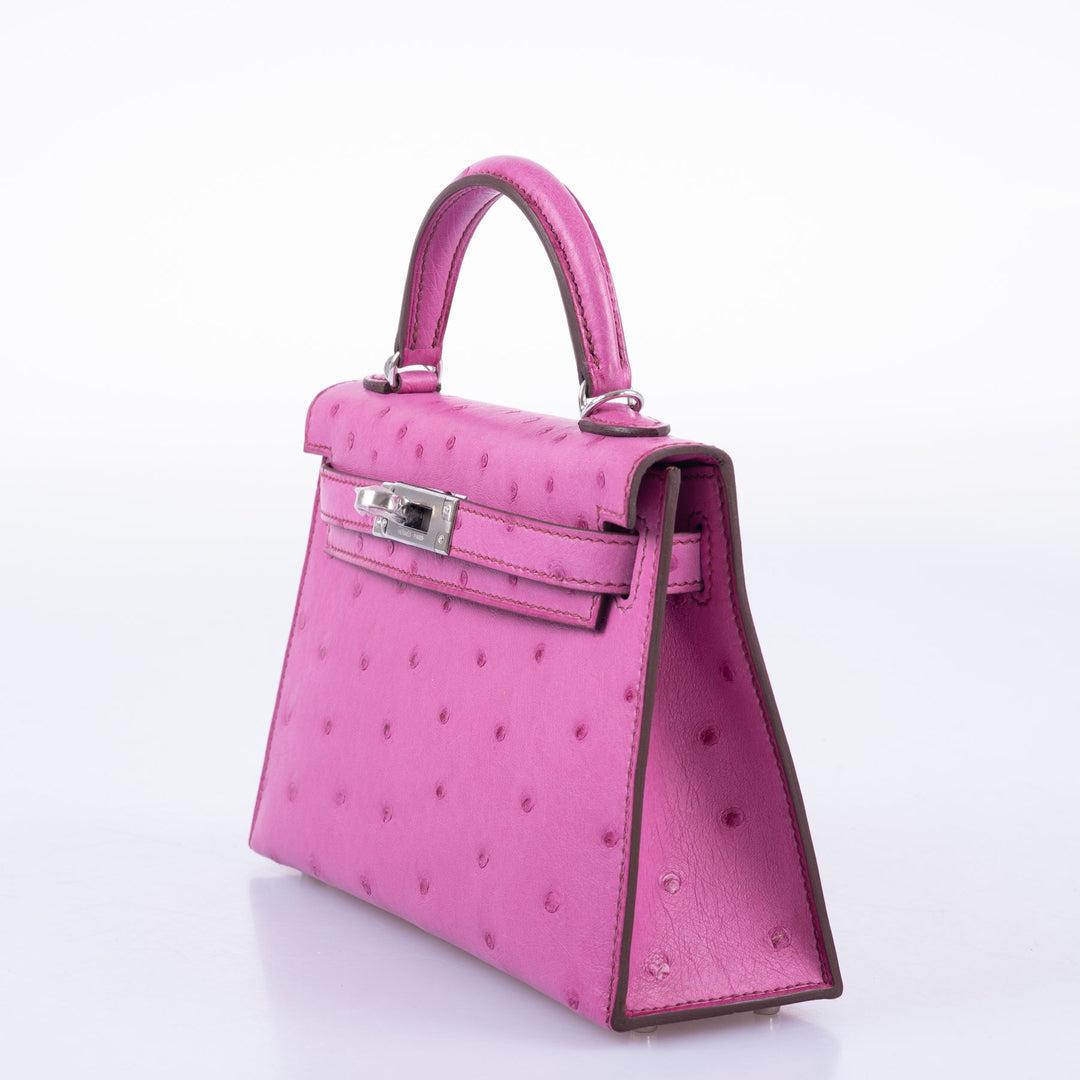 Hermès Kelly 20 Mini II Sellier Fuschia Ostrich Palladium Hardware For ...