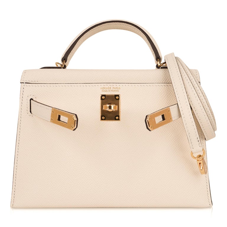 Hermes Kelly 20 Mini Sellier Bag Nata Gold Hardware Epsome Leather New ...