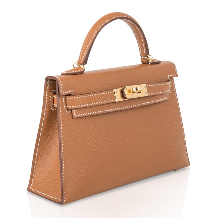 Hermes Kelly 20 Sellier Mini Kelly II Gold Epsom Gold Hardware at ...