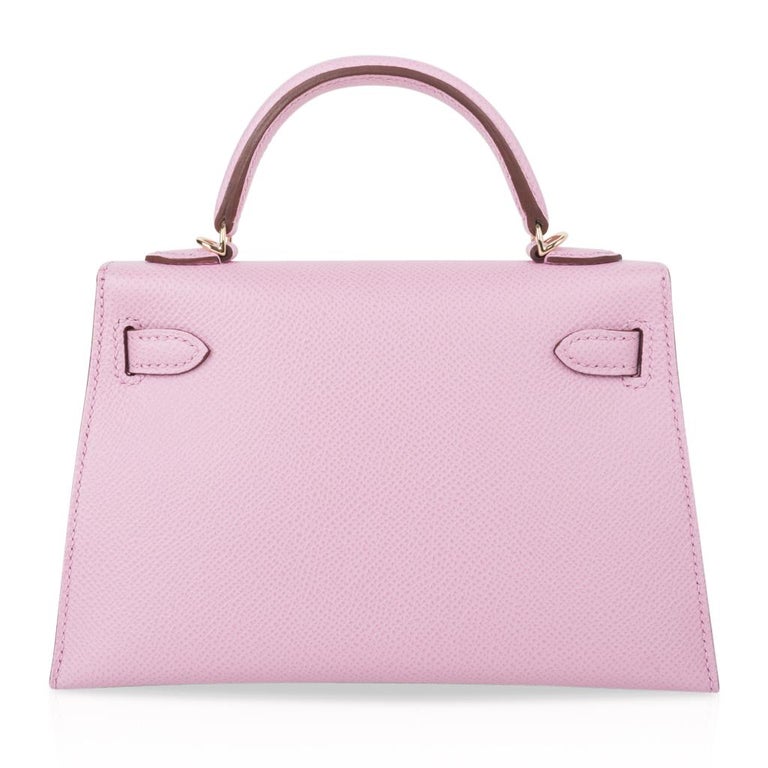 Hermes Kelly 20 Sellier Mini Kelly II Mauve Sylvestre Epsom Permabrass ...