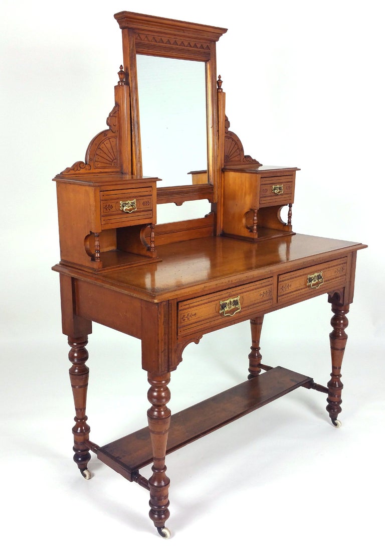 Victorian Satin Walnut Dressing Table For Sale at 1stDibs