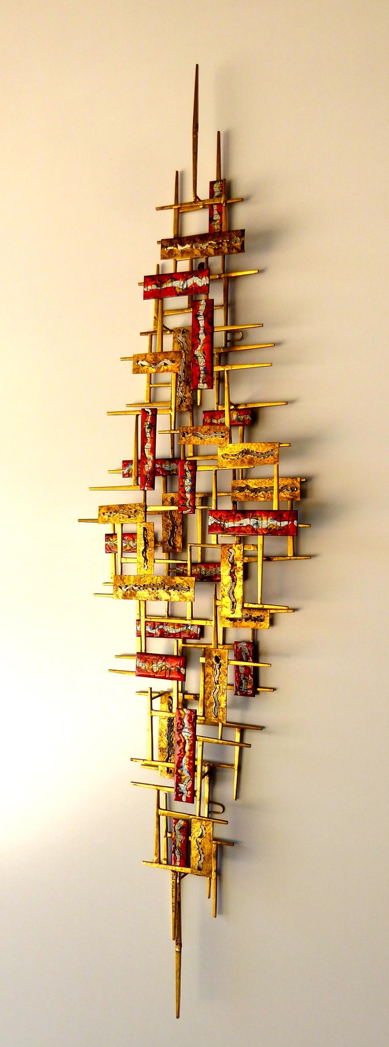 Contemporary Gilt Metal and Enamel Wall Sculpture, American Artist Del ...