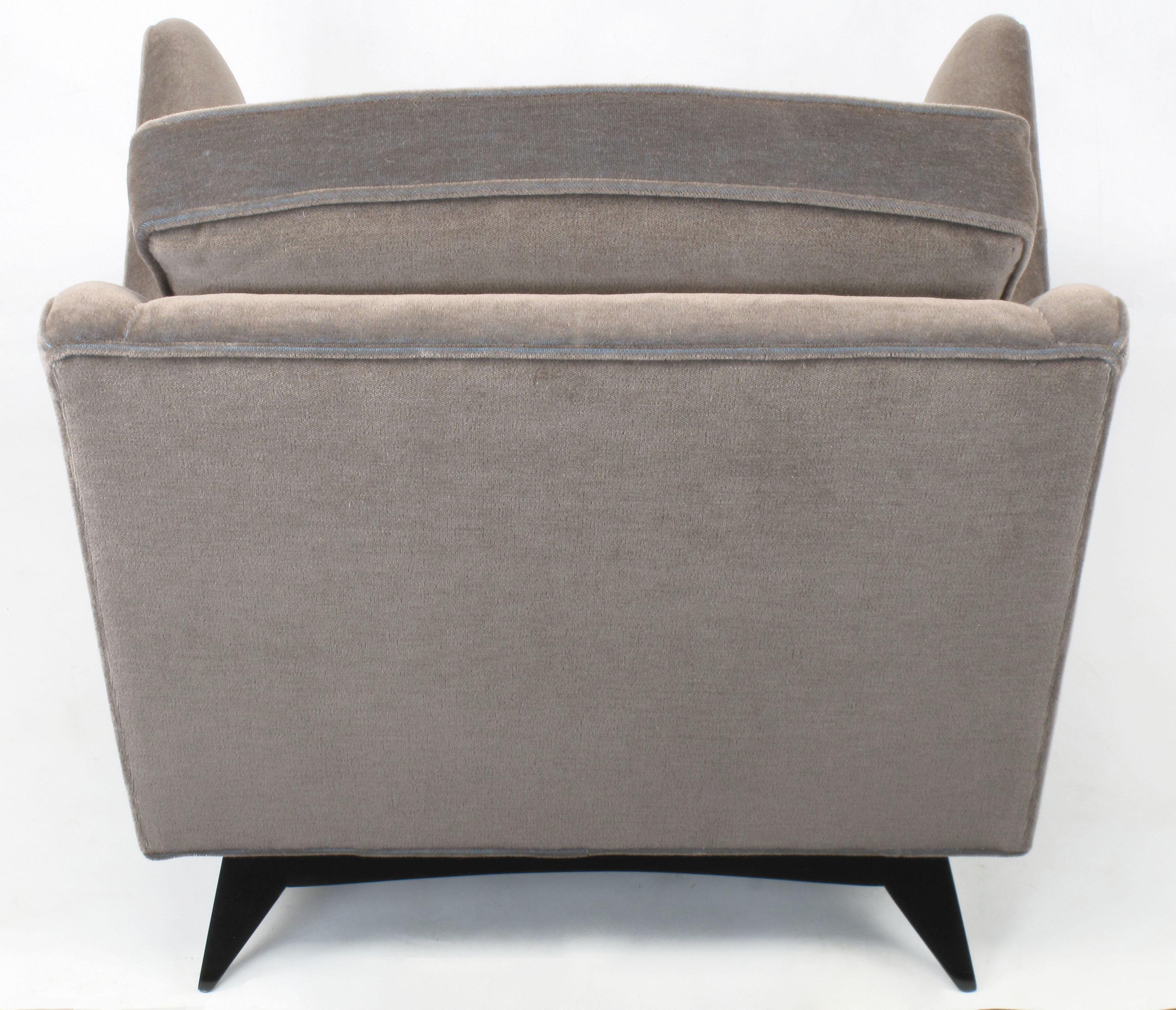 Early 1950s Pair of Harvey Probber Club Chairs in Smokey Gray Mohair at ...