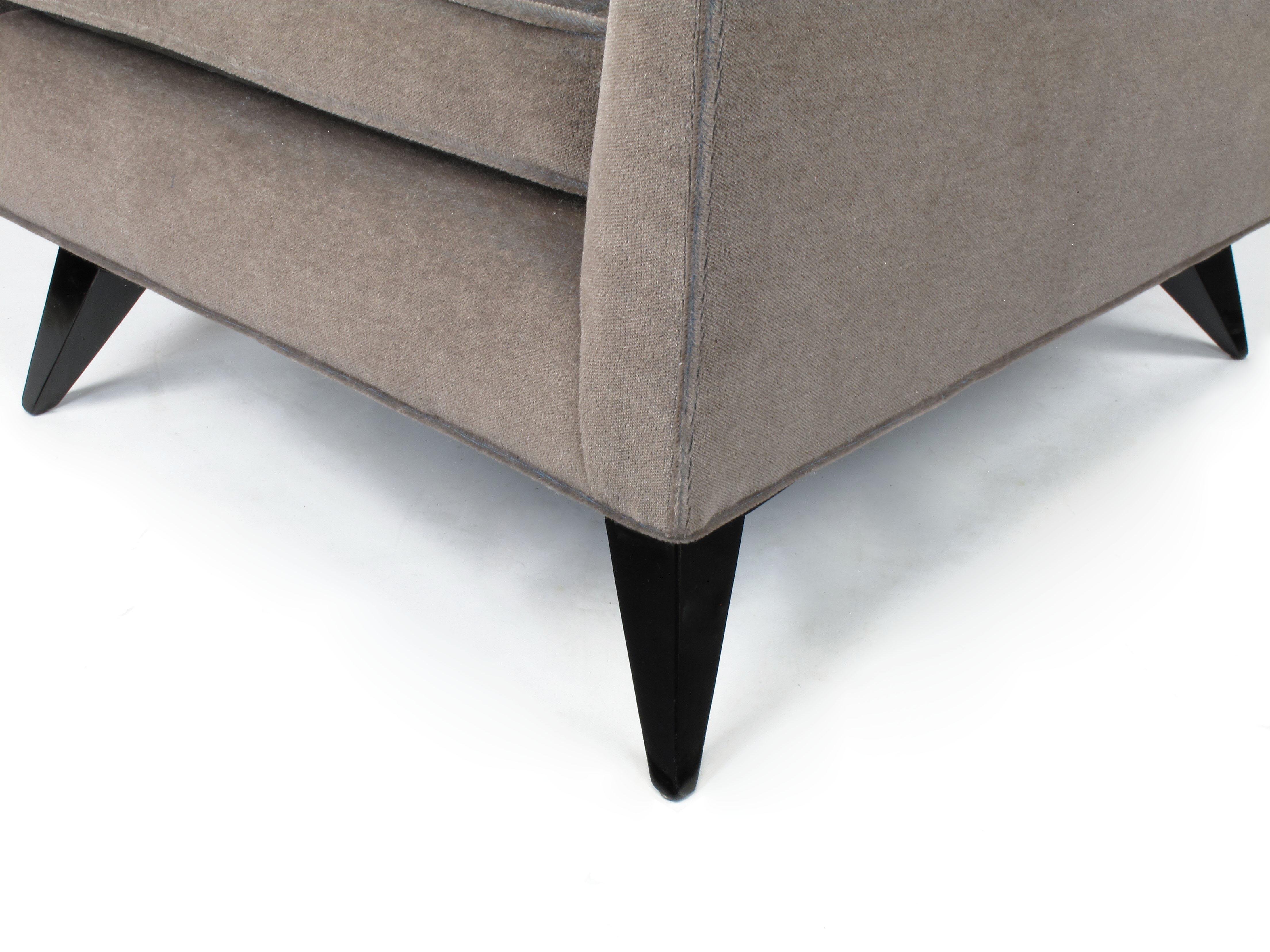 Early 1950s Pair of Harvey Probber Club Chairs in Smokey Gray Mohair at ...