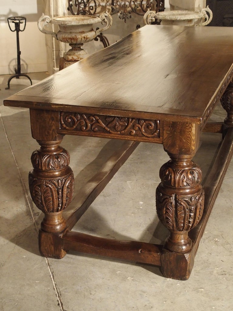 Antique Oak Elizabethan Style Table, England 19th Century at 1stDibs