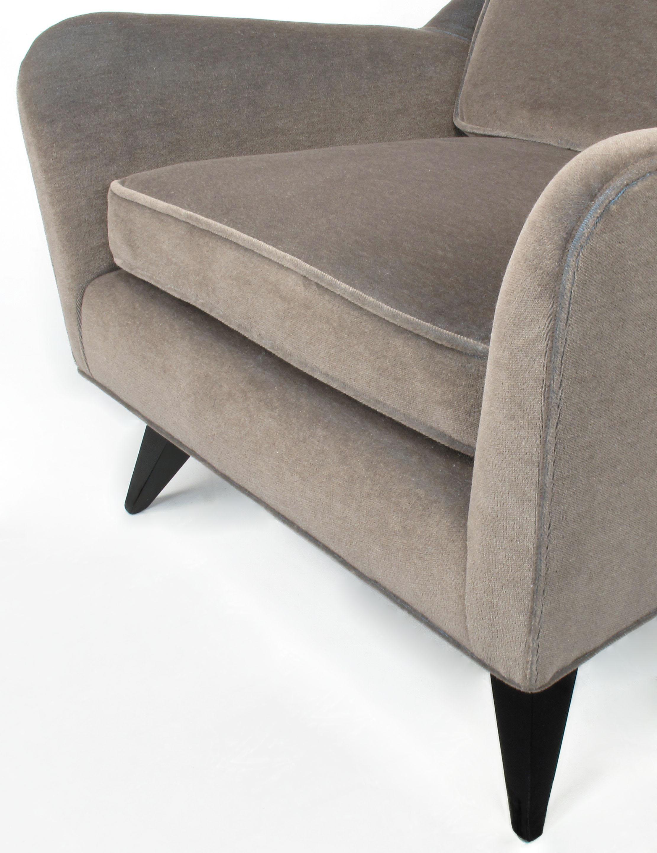 Early 1950s Pair of Harvey Probber Club Chairs in Smokey Gray Mohair at ...