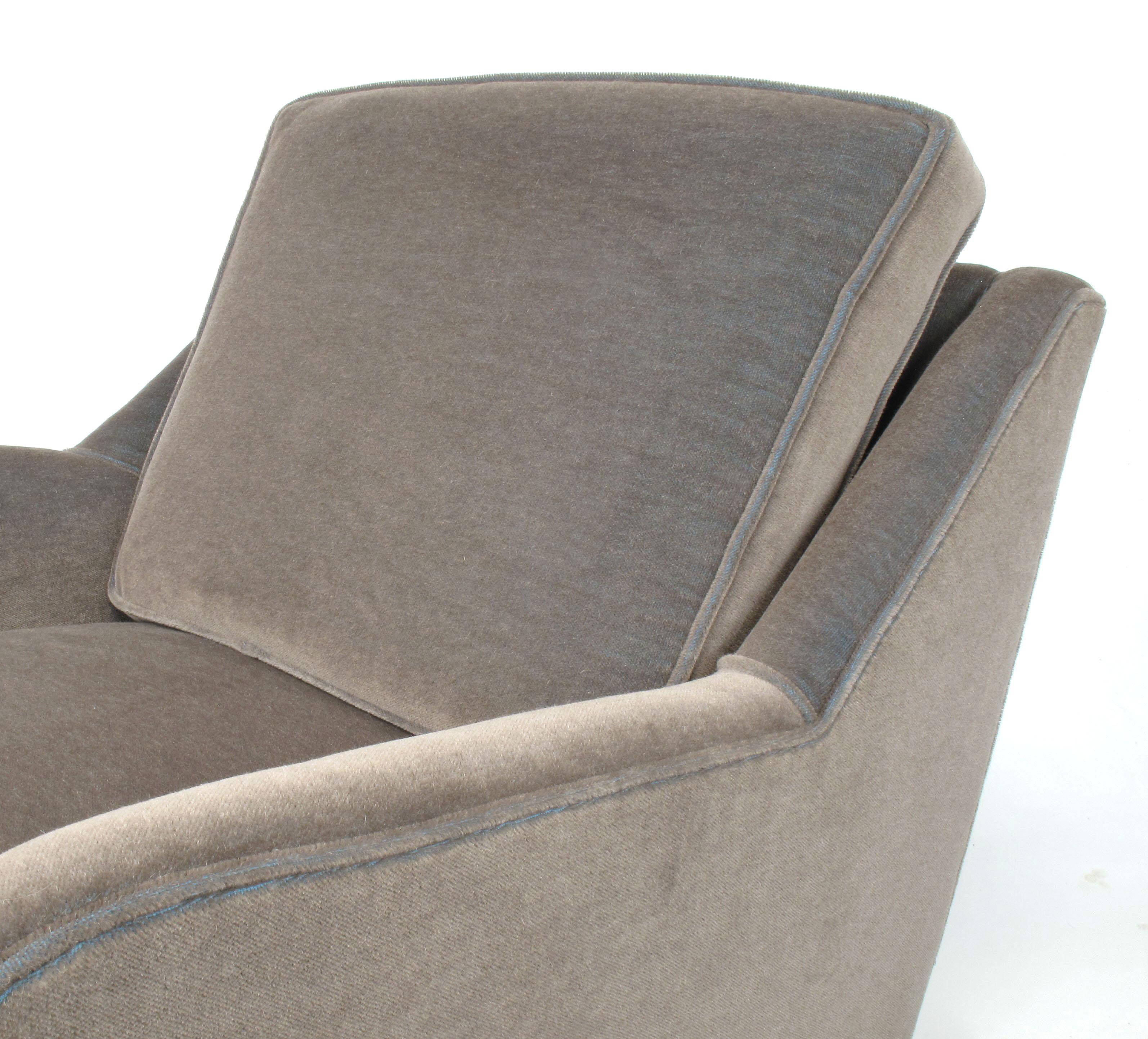 Early 1950s Pair of Harvey Probber Club Chairs in Smokey Gray Mohair at ...