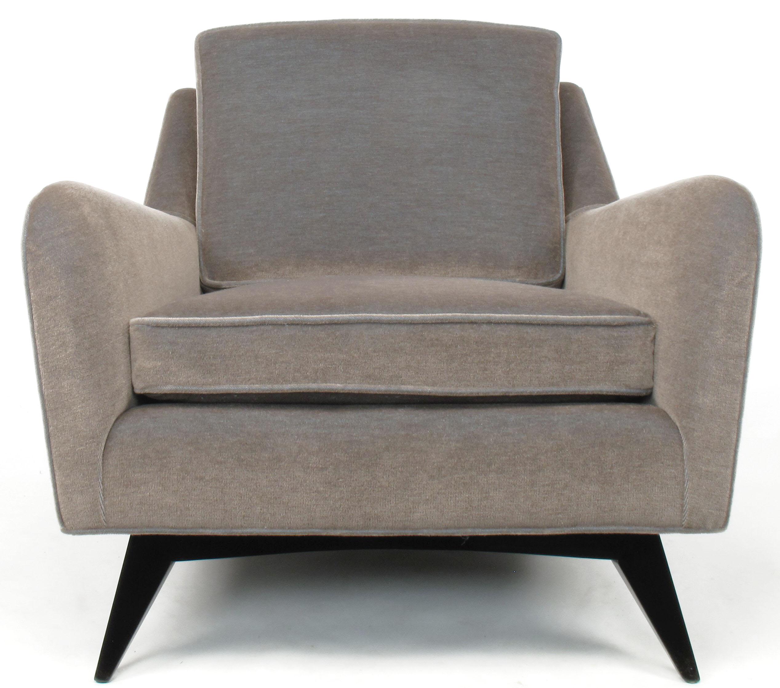 Early 1950s Pair of Harvey Probber Club Chairs in Smokey Gray Mohair at ...