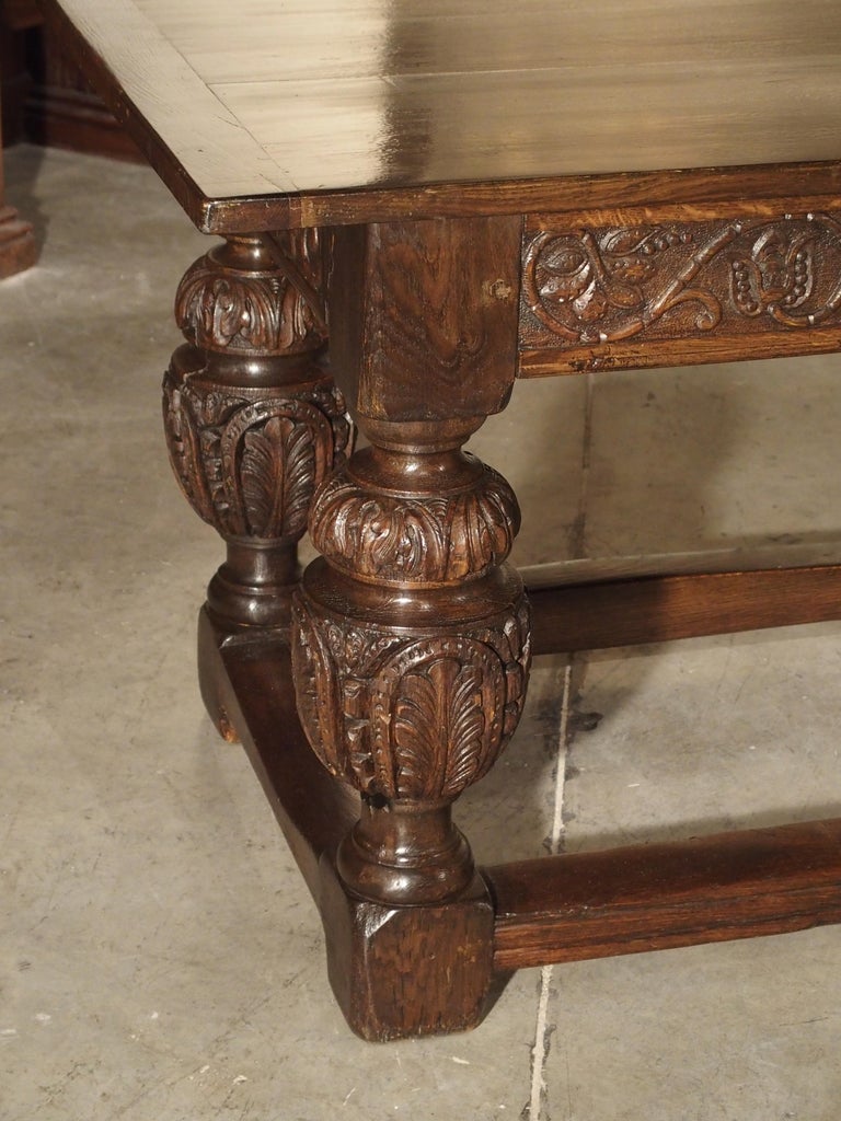 Antique Oak Elizabethan Style Table, England 19th Century at 1stDibs