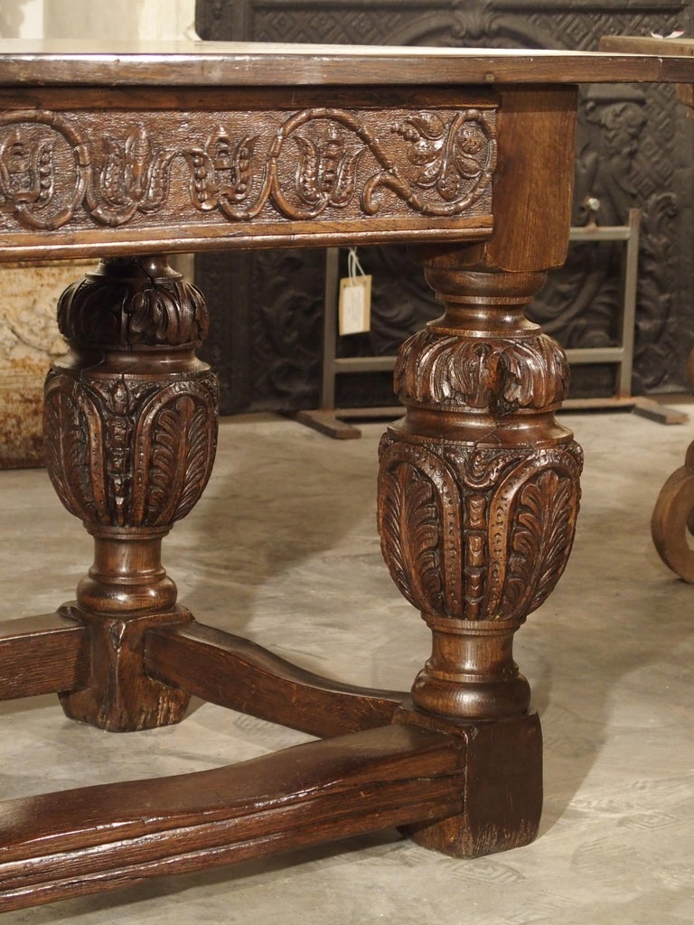 Antique Oak Elizabethan Style Table, England 19th Century at 1stDibs