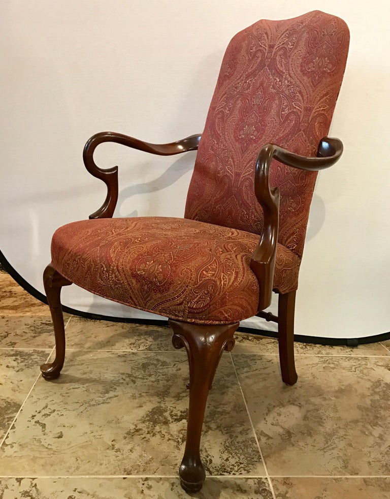 Mahogany Gooseneck Armchair at 1stDibs | gooseneck arm chair, gooseneck ...