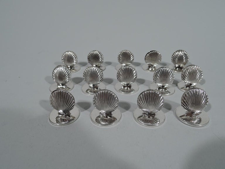 Set of 14 Tiffany Sterling Silver Scallop Shell Place Card Holders For ...