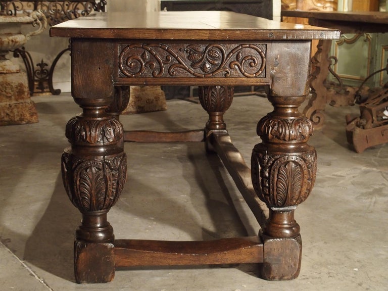 Antique Oak Elizabethan Style Table, England 19th Century at 1stDibs
