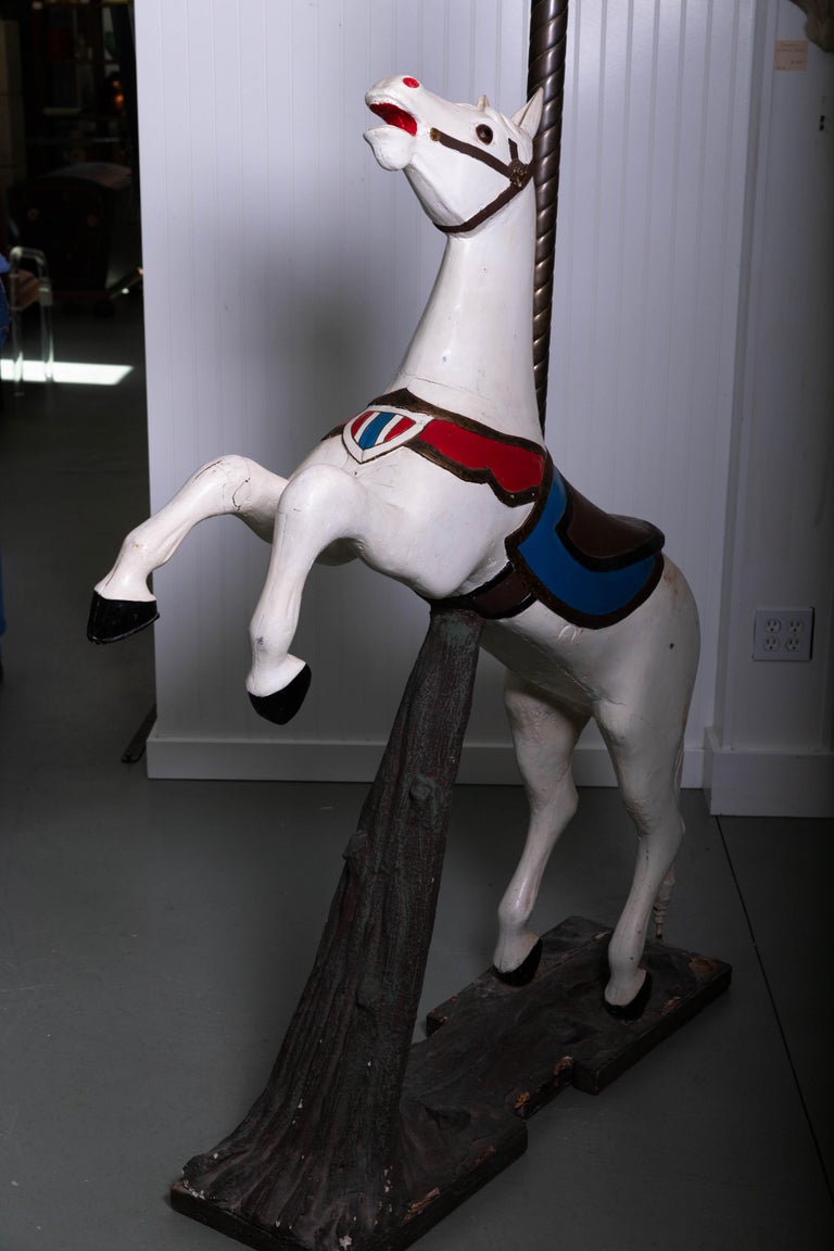Late 19th Century Wooden Carousel Horse in Fixed Position For Sale at 1stDibs