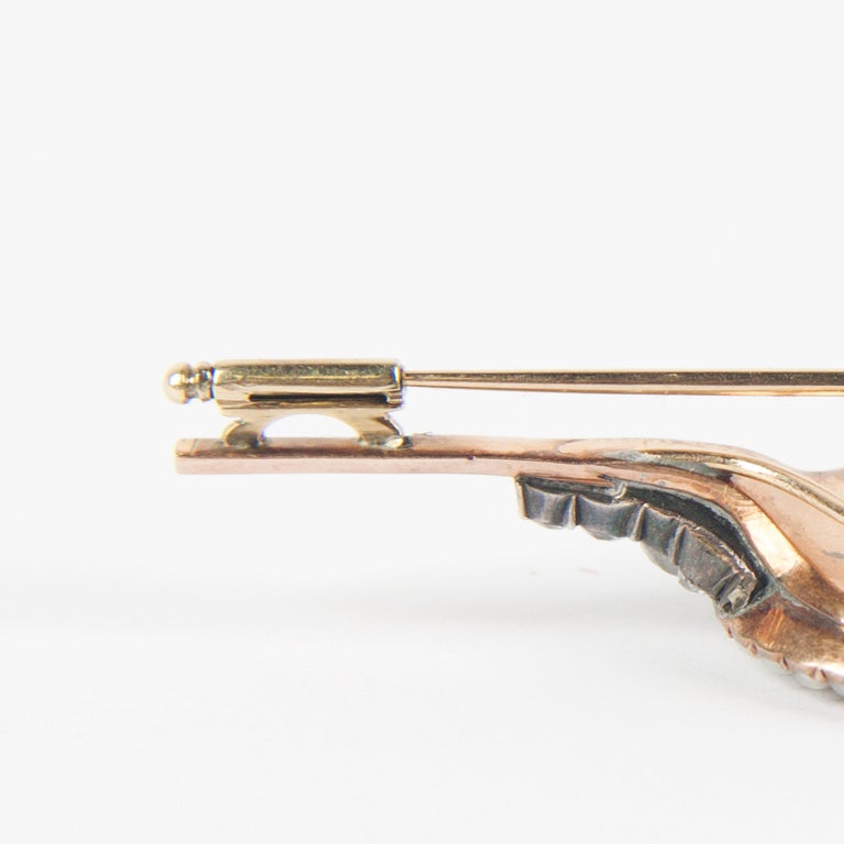 Antique Gold Hand-Painted Portrait Brooch For Sale at 1stDibs