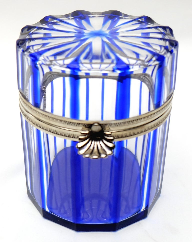 by Cristal Benito, France Cobalt Blue and Cut Crystal Lidded Box For ...