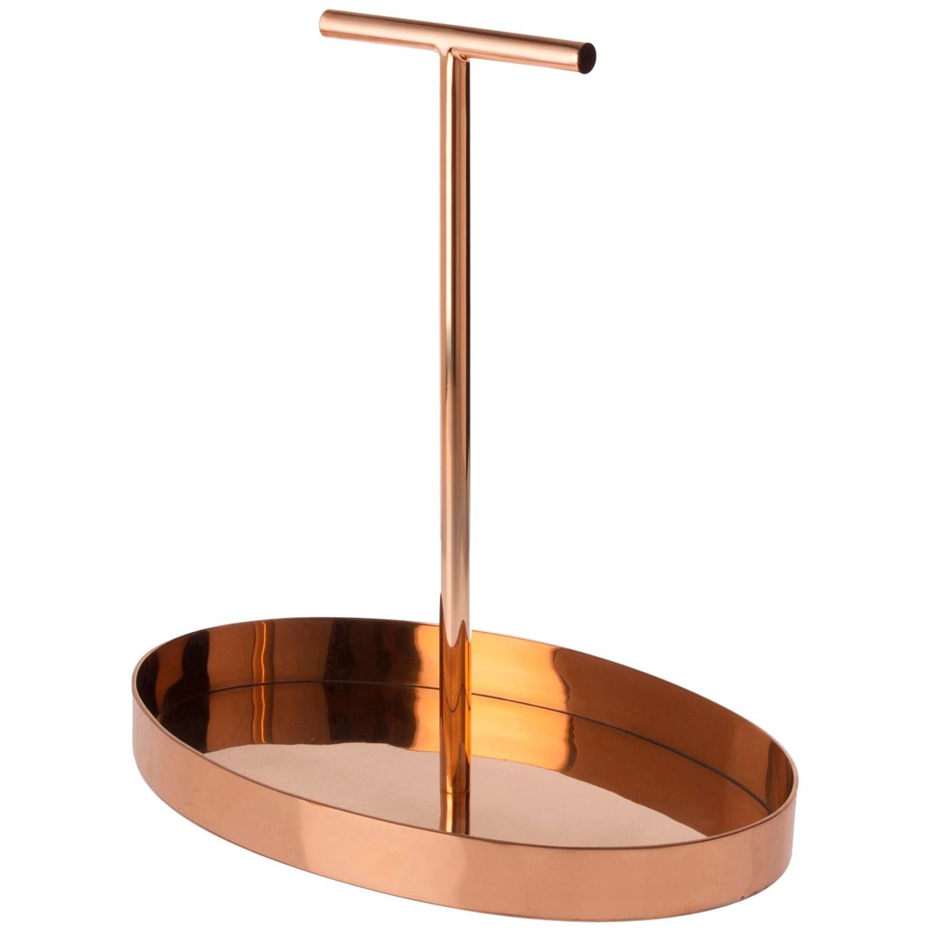Phil Circular Tray in Polished Aluminium with a T-Shape Handle by Bijou ...