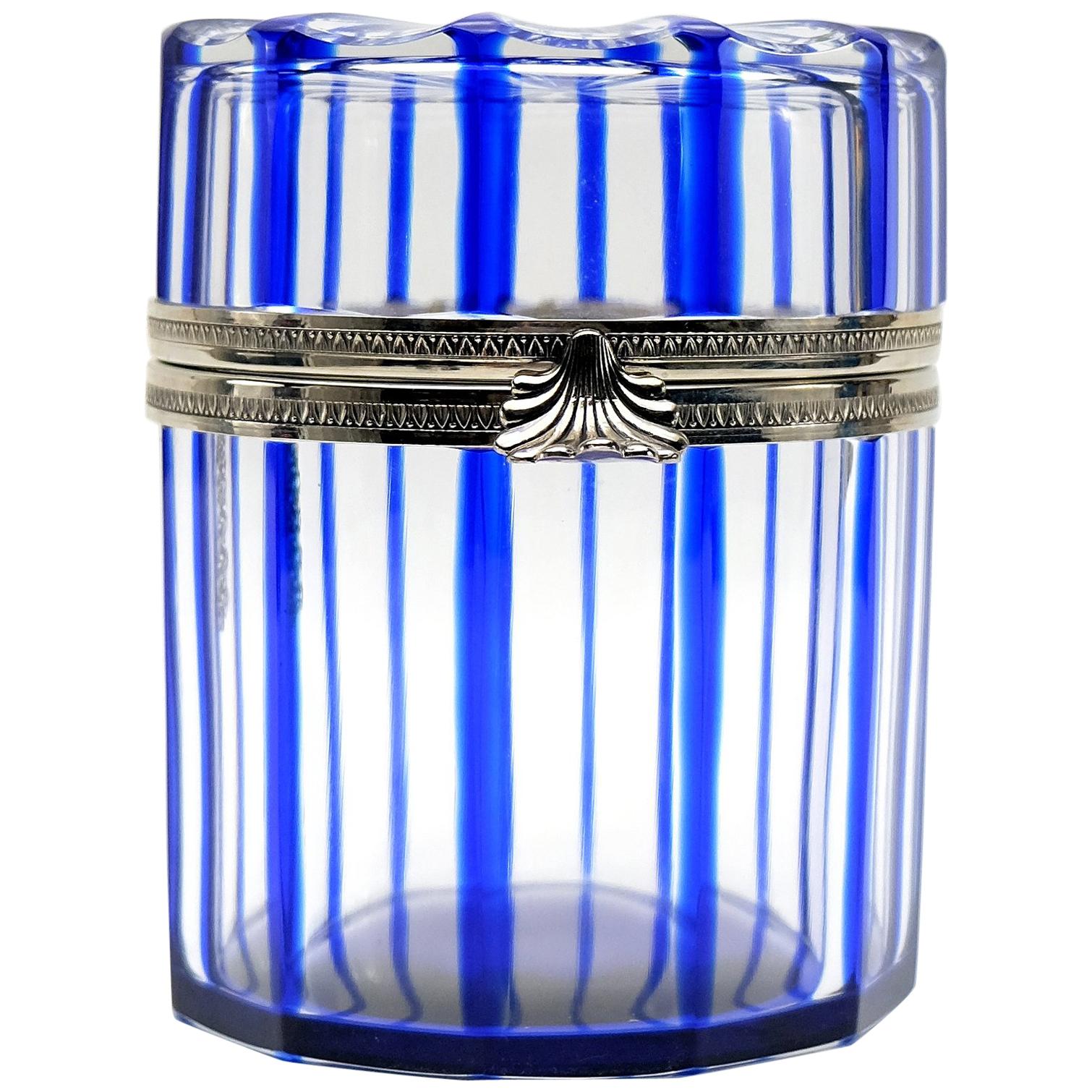 by Cristal Benito, France Cobalt Blue and Cut Crystal Lidded Box For ...