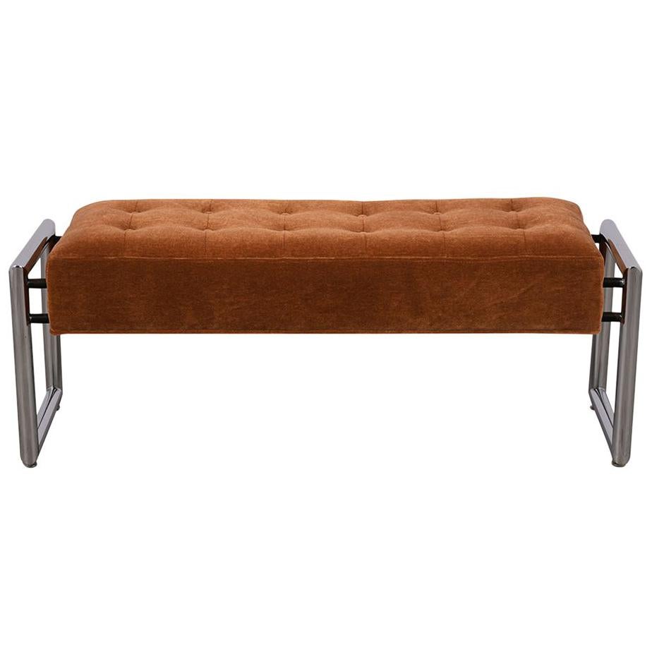 Mid-Century Modern Tufted Bench at 1stDibs