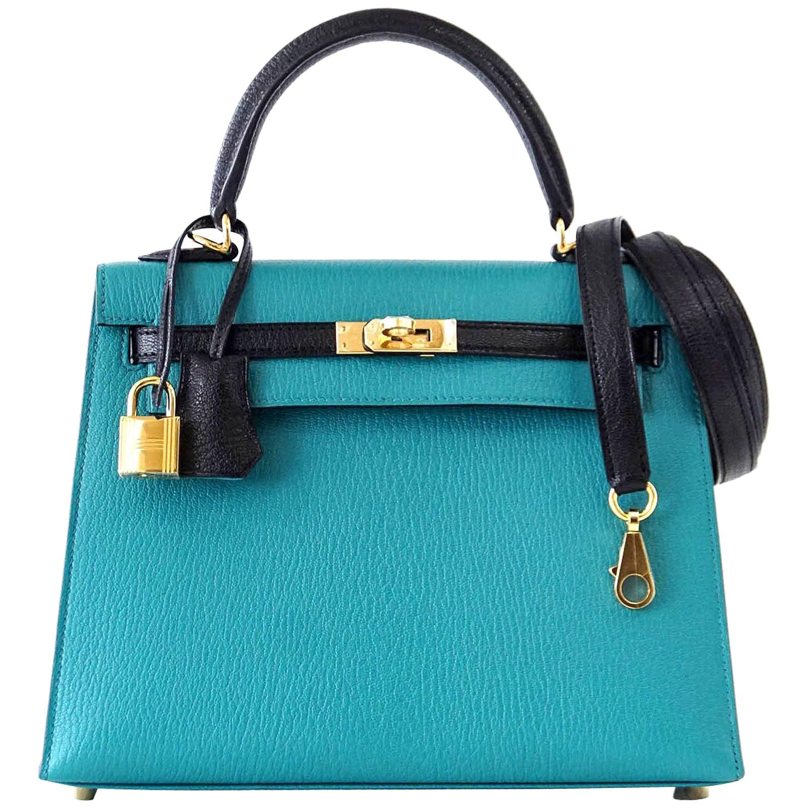 Hermes Kelly 32 Retourne T Stamp Lagon Blue Togo Leather Palladium Hermes Kelly 32 Retourne T Stamp Lagon Blue Togo Leather Palladium