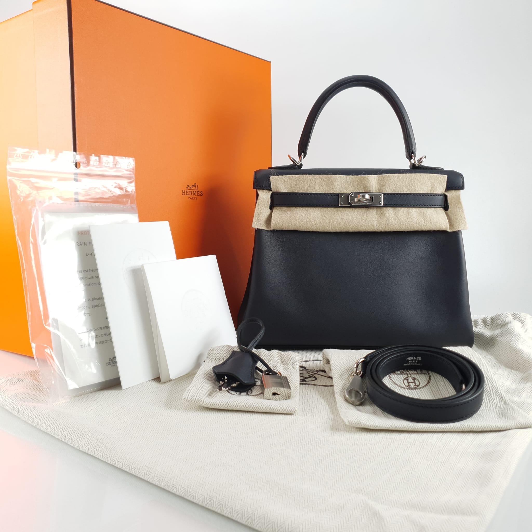 Hermes Kelly 25 Swift Bleu Indigo Phw U For Sale at 1stDibs