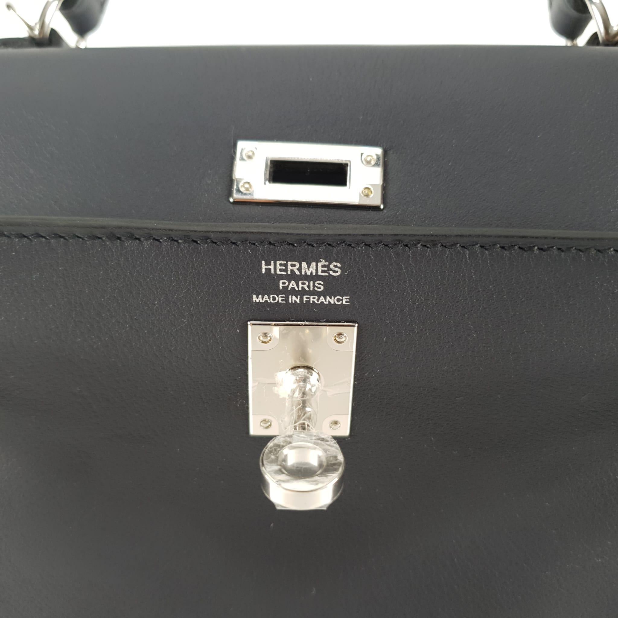 Hermes Kelly 25 Swift Bleu Indigo Phw U For Sale at 1stDibs