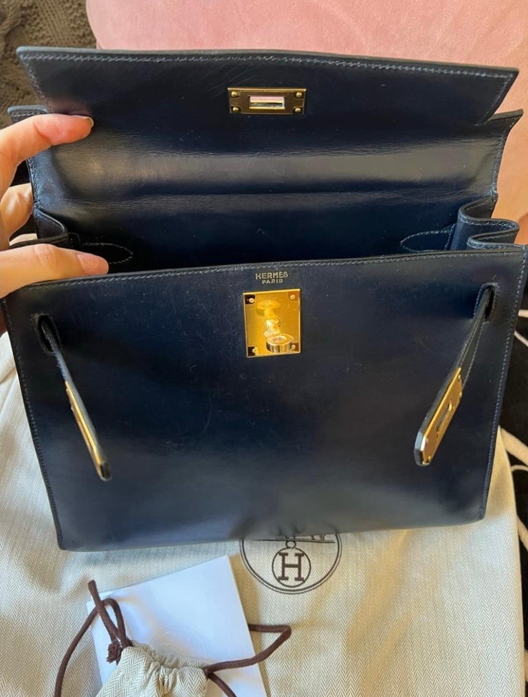 Hermes Kelly 28 box leather For Sale at 1stDibs