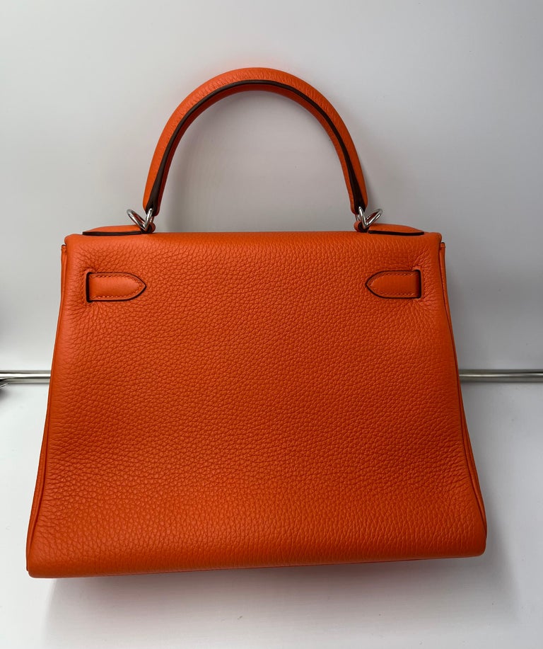 Hermes Kelly 28 Orange phw For Sale at 1stDibs