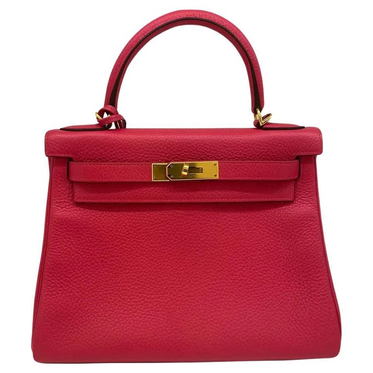 Hermes Kelly 28 Retourne Togo Rose Extreme GHW For Sale at 1stDibs