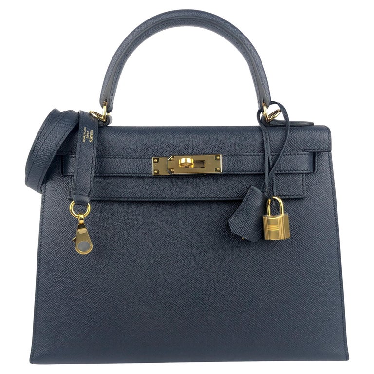 Hermes Kelly 28 Sellier Blue Sapphire Epsom Leather Gold Hardware For ...