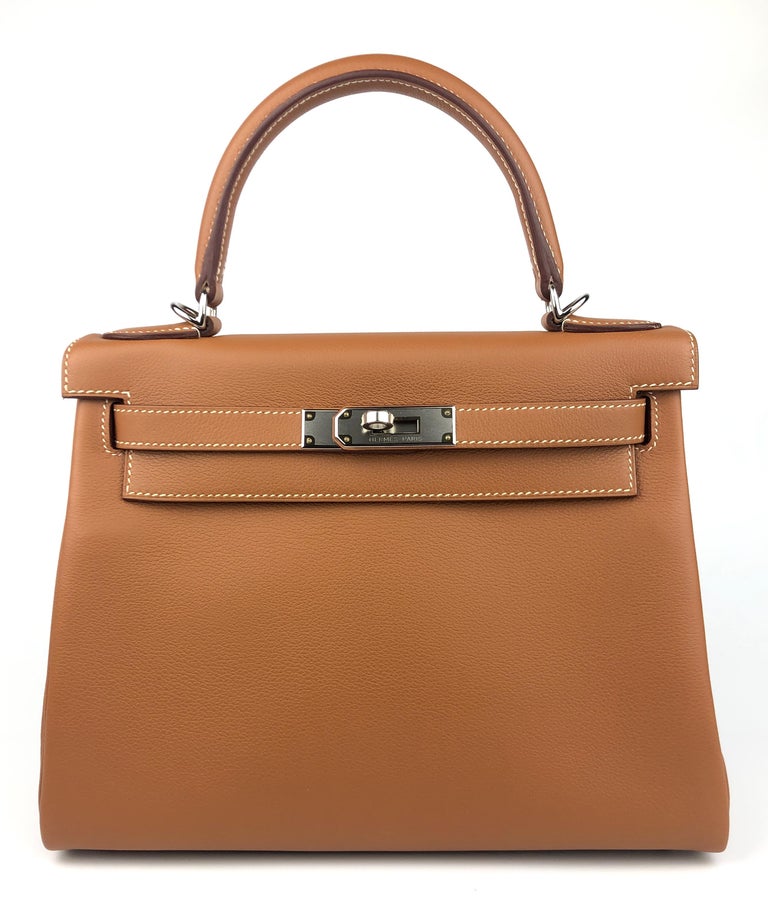 Hermes Kelly 28 Verso Gold Rose Azalee Pink Palladium Hardware New For ...