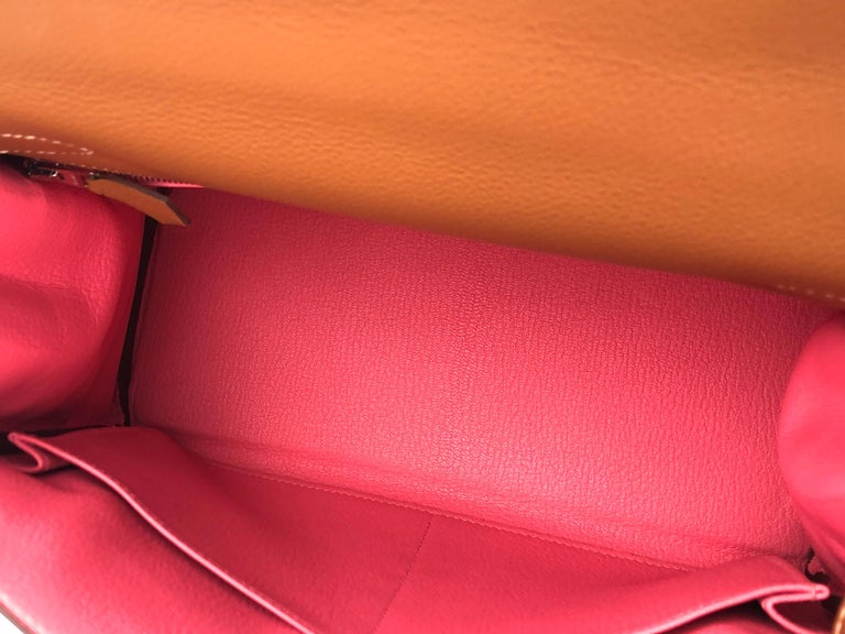 Hermes Kelly 28 Verso Gold Rose Azalee Pink Palladium Hardware New For ...