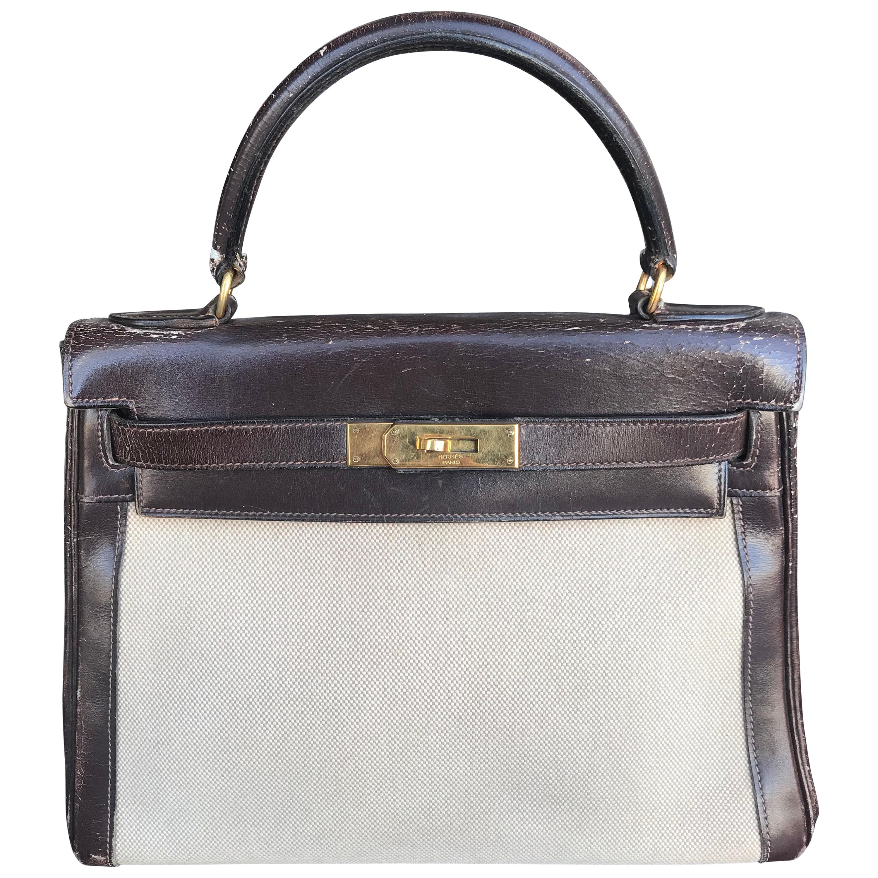 Hermes Canvas Kelly Bag - For Sale on 1stDibs | hermes kelly canvas ...
