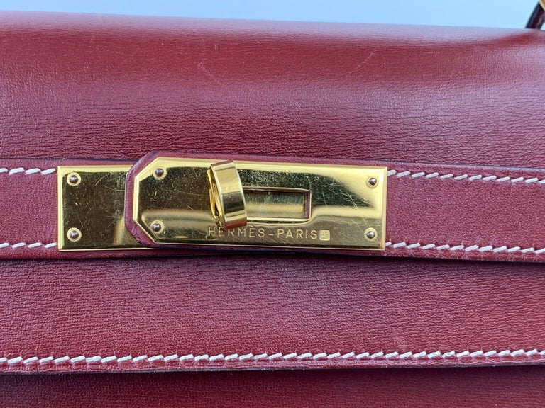 Hermes Kelly 30 Wine Color Leather Ladies Handbag at 1stDibs | wine ...