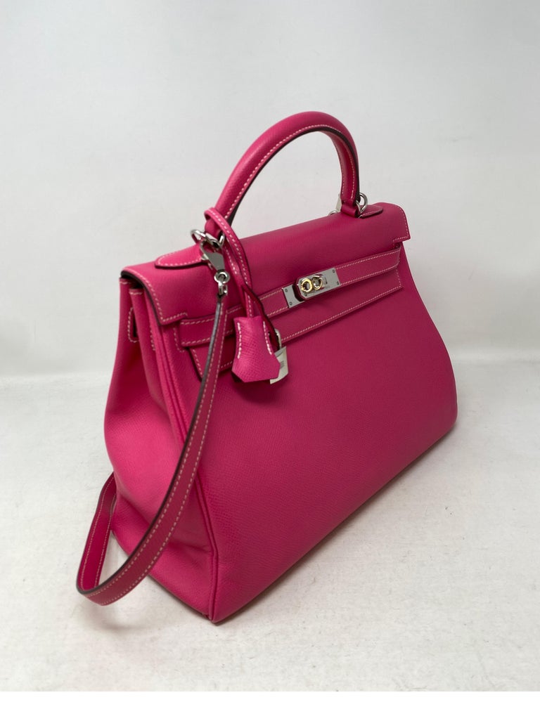 Hermes Kelly 32 Rose Tyrien Bag For Sale at 1stDibs