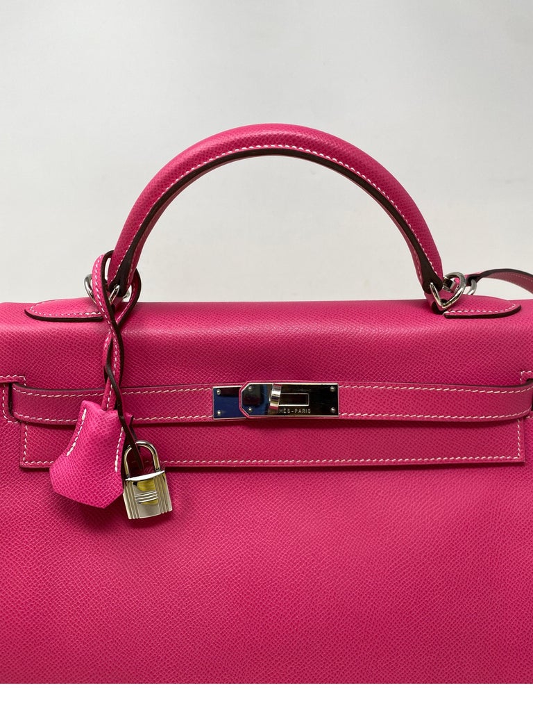 Hermes Kelly 32 Rose Tyrien Bag For Sale at 1stDibs