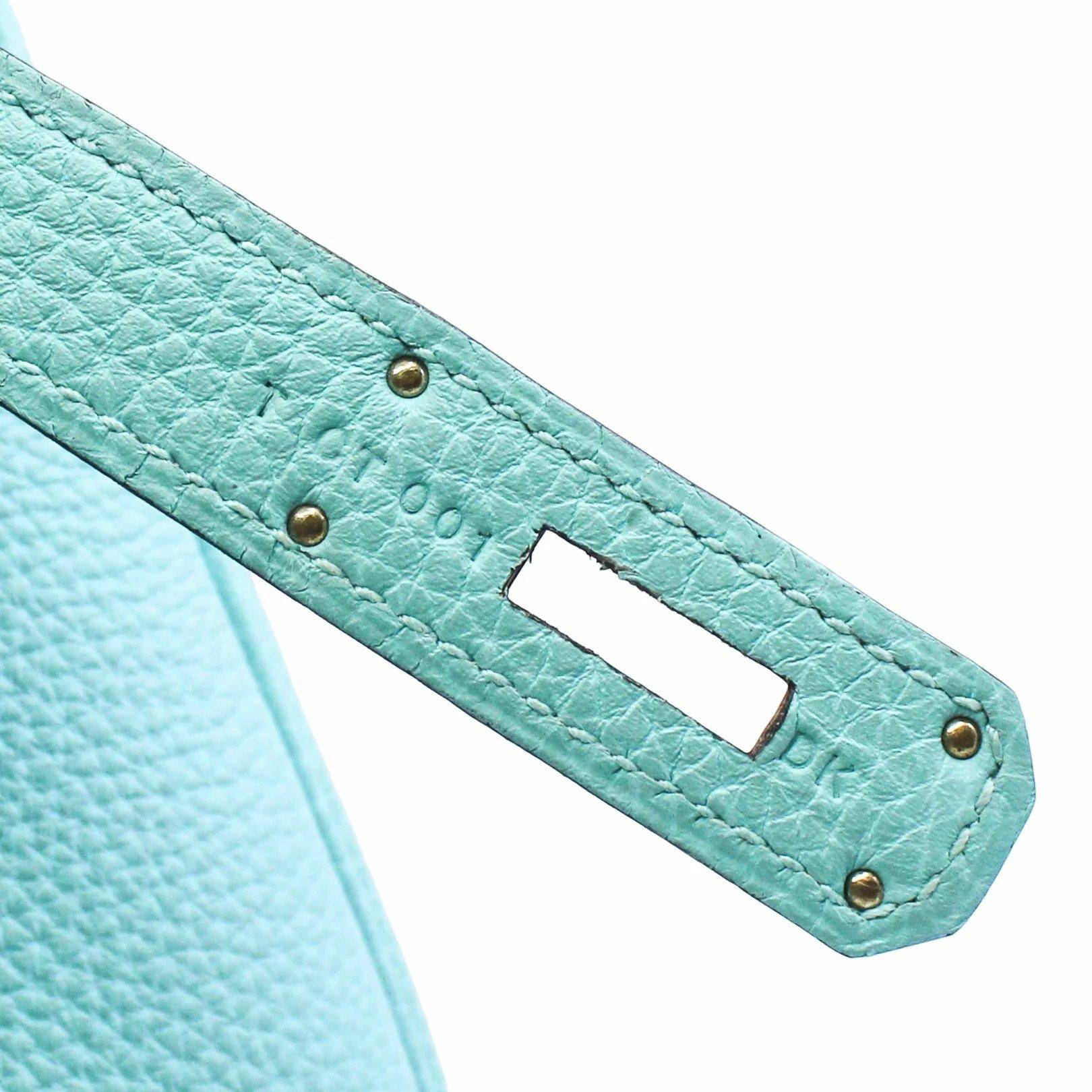 Hermes Kelly 32cm Blue Atoll Togo leather Palladium Hardware For Sale ...